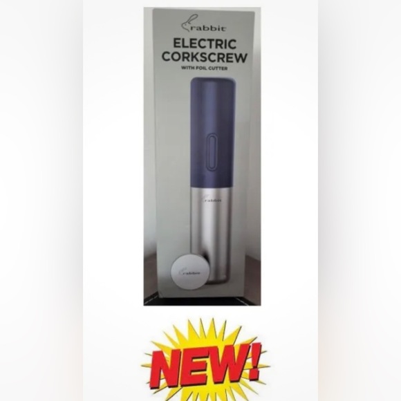 Rabbit | Dining | Rabbit Electric Corkscrew Silver Blue Batteries Included R1791 New In Box ...